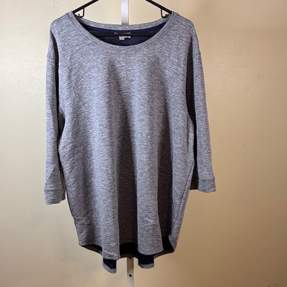 Jane and Delancey | Tops | Jane And Delancey Heathered Blue 34 Sleeve ...